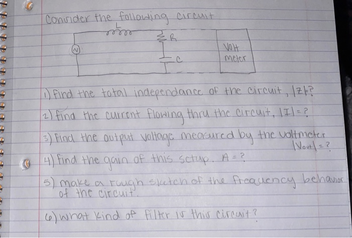 Solved Consider the following circuit ร oooo ER Volt meter с | Chegg.com