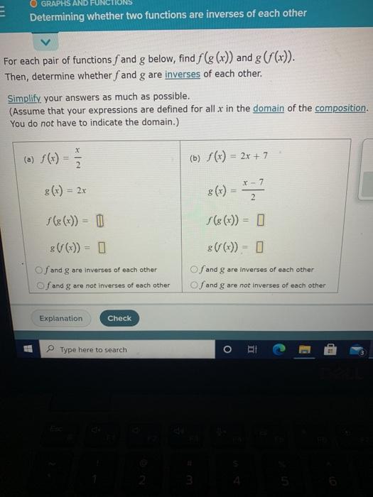 Solved Ographs And Fun Determining Whether Two Functions Are 