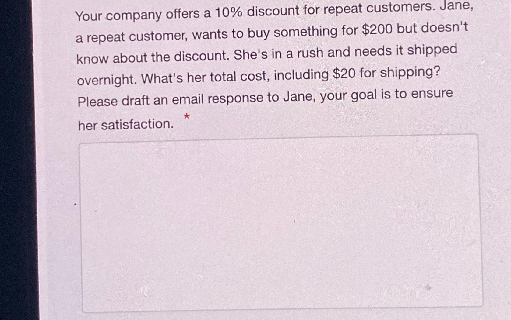 Solved Your company offers a 10% ﻿discount for repeat | Chegg.com