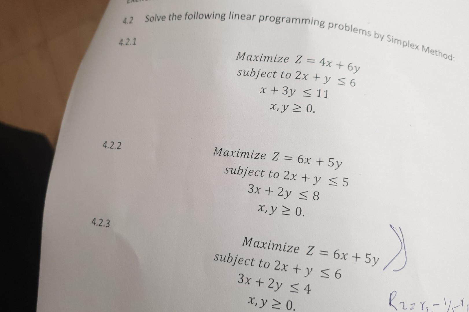 Solved 4.2 Solve the following linear programming problems | Chegg.com