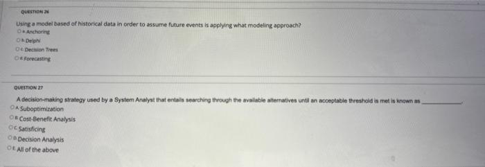 Solved Using a model based of historical data in order to | Chegg.com