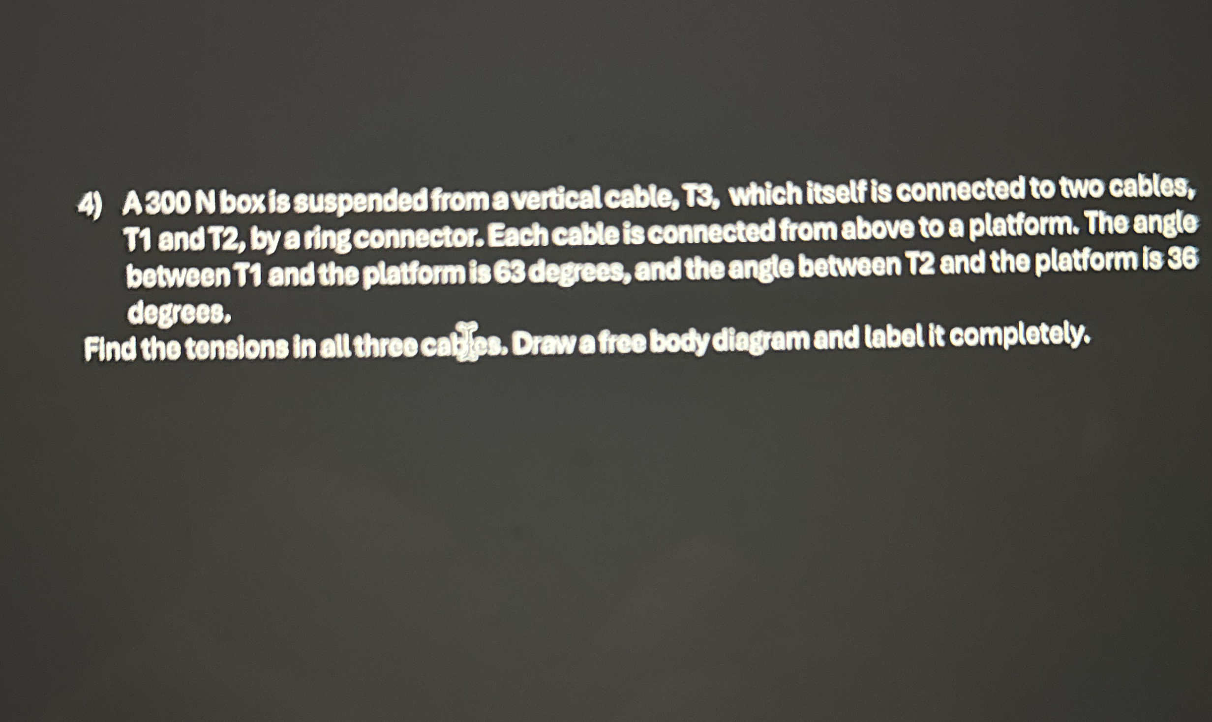 Solved A300 ﻿N boxts suspended from vertical cable, 18 , | Chegg.com