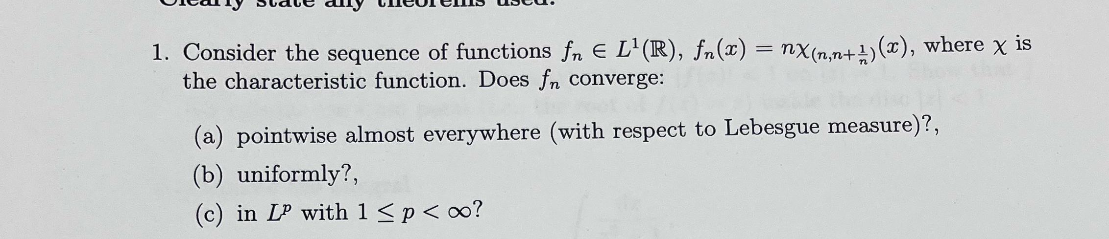 Solved Consider the sequence of functions | Chegg.com