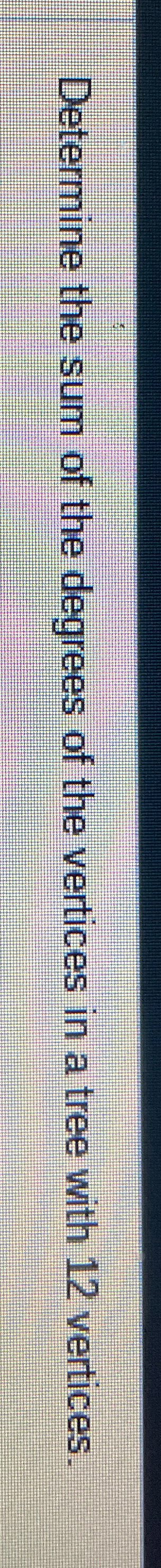 Solved Determine the sum of the degrees of the vertices in a | Chegg.com