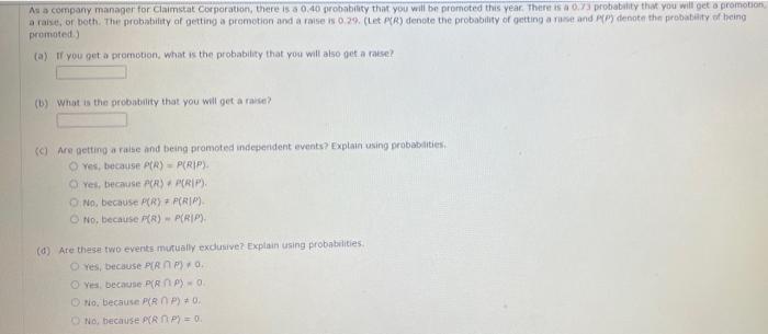 Solved As a company manager for Claimstat Corporation, there | Chegg.com