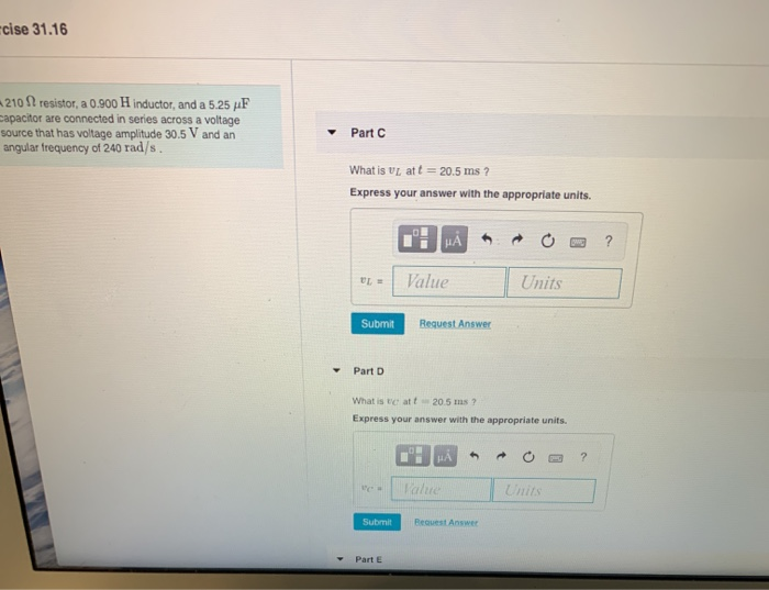 Solved ch 31 Exercise 31.16 Part A A 210 resistor, a 0.900 H | Chegg.com