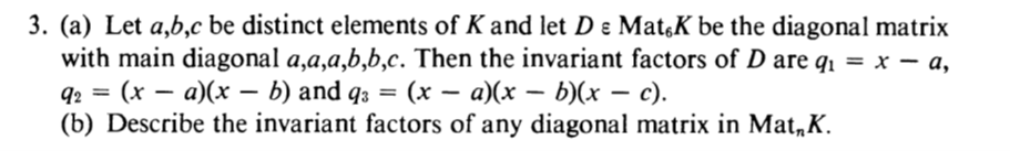 Solved A let A B C be Distinct Elements Of K and Let