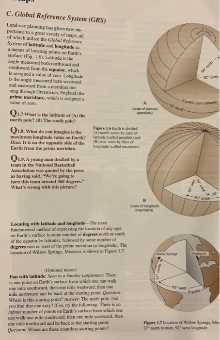Solved - 30 north C. Global Reference System (GRS) Land-use | Chegg.com