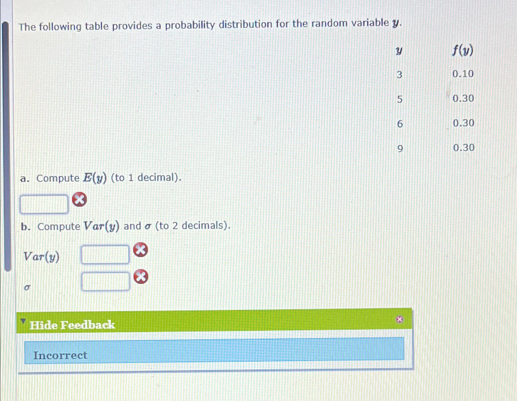 Solved The following table provides a probability | Chegg.com