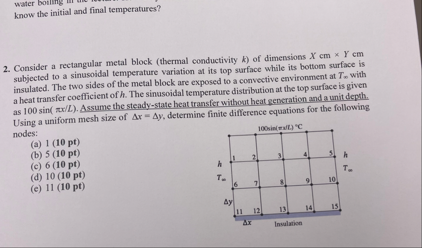 know the initial and final temperatures?2. ﻿Consider | Chegg.com
