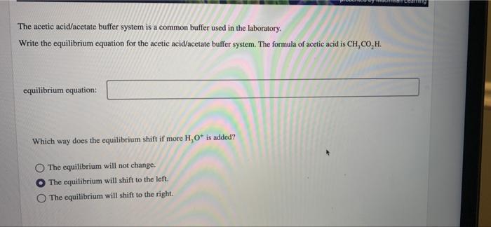 Solved The acetic acid/acetate buffer system is a common | Chegg.com
