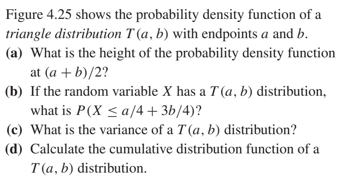 Solved Figure 4.25 shows the probability density function of | Chegg.com