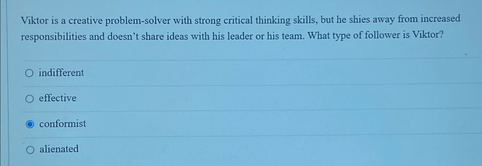 Solved Viktor is a creative problem-solver with strong | Chegg.com
