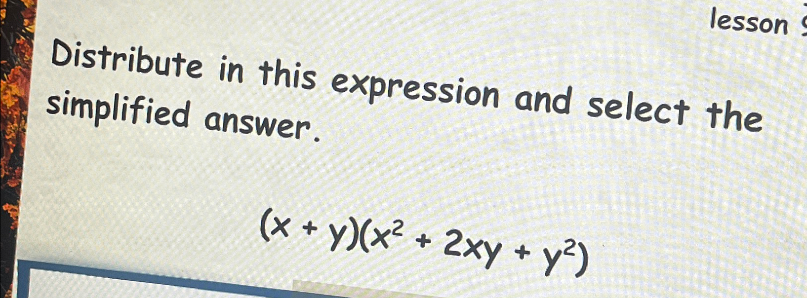 Solved Distribute in this expression and select the | Chegg.com