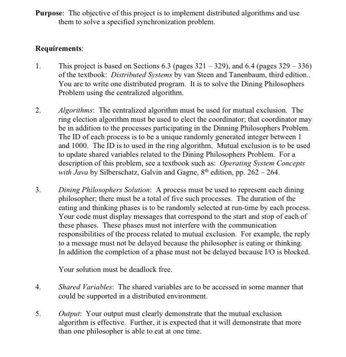 Solved Purpose: The objective of this project is to | Chegg.com