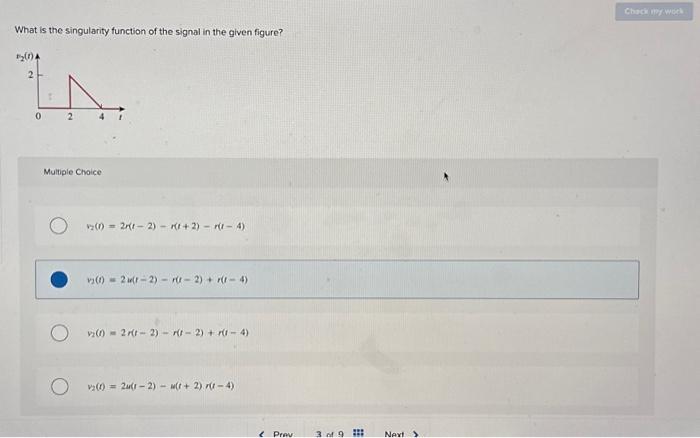 Solved What is the singularity function of the signal in the | Chegg.com