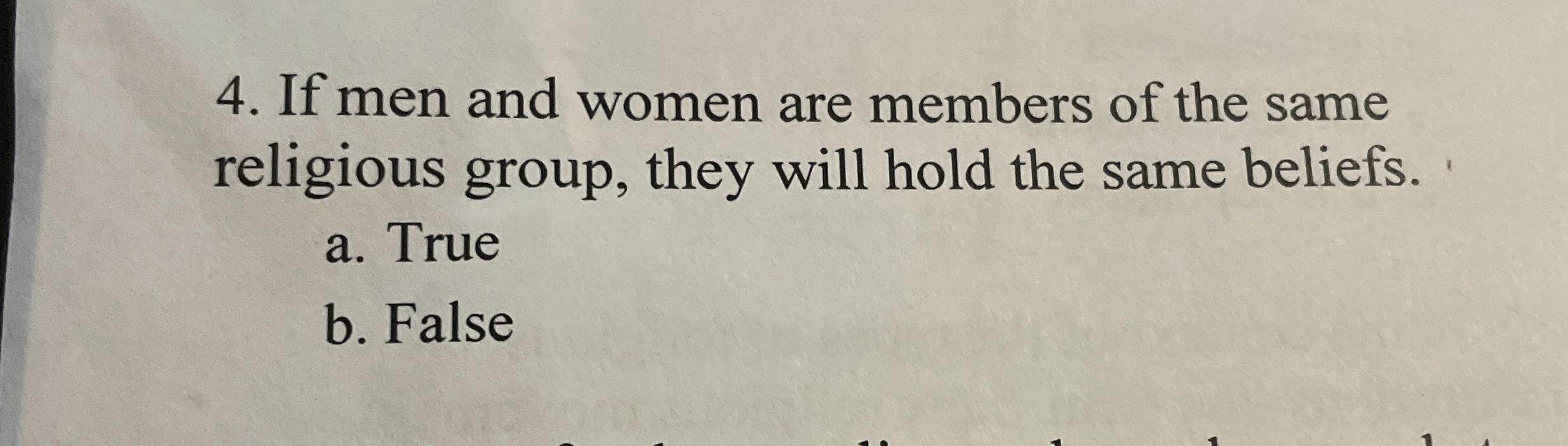 Solved If men and women are members of the same religious | Chegg.com