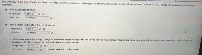 Solved locations (a) halfway between the two magnitude | Chegg.com