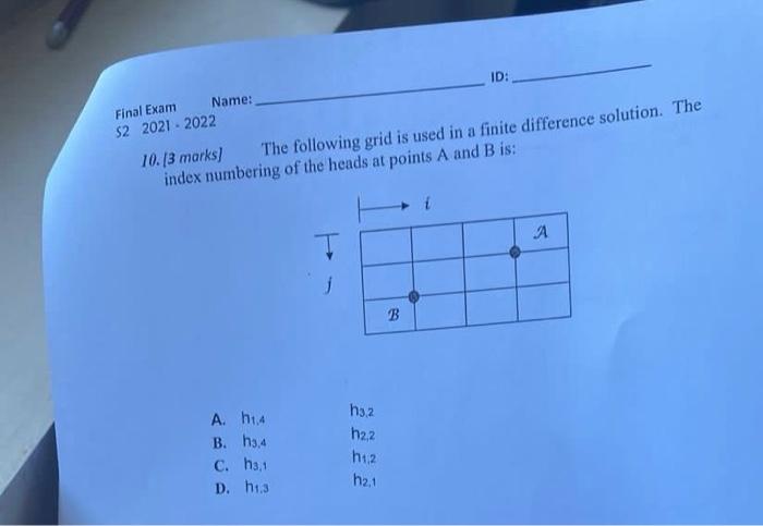 Solved Name: Final Exam ( $ 2 quad 2021 cdot 2022 ) 10. [3 | Chegg.com