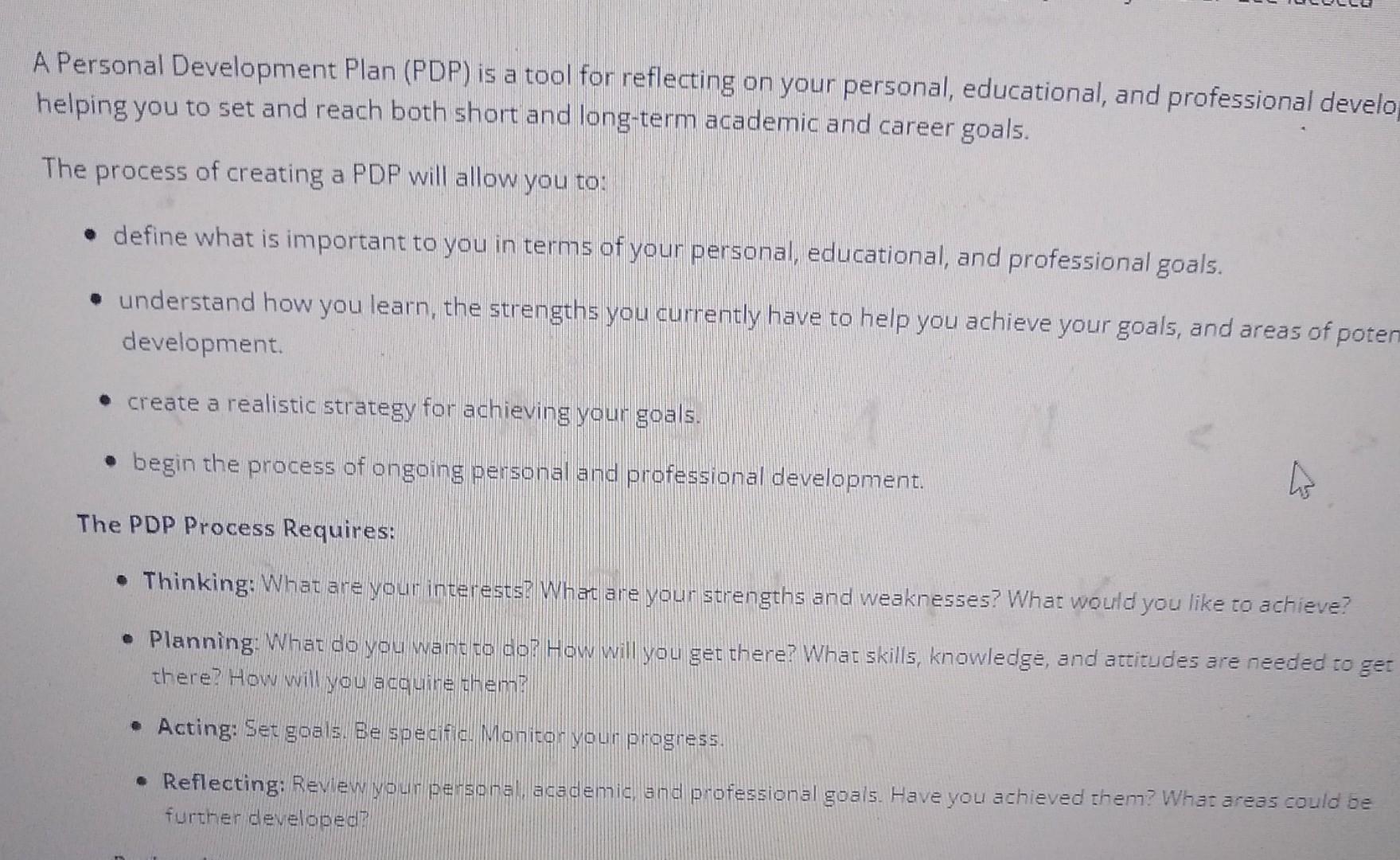 [Solved]: The Personal Development Plan Assignment A Per