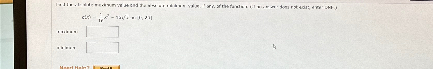 Solved Find The Absolute Maximum Value And The Absolute