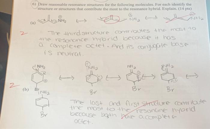 Solved لع NH2 Draw reasonable resonance structures for the | Chegg.com