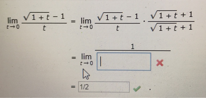 Solved V1+t- 1 1 +t+1 1 t 1 lim t 0 lim t 0 V1 t + 1 t t 1 | Chegg.com