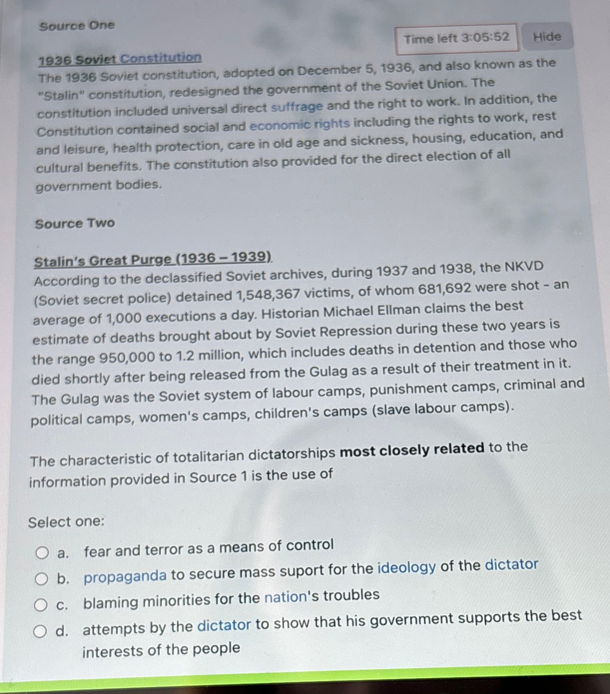 Solved Source OneHide1936 ﻿Soviet ConstitutionThe 1936 | Chegg.com