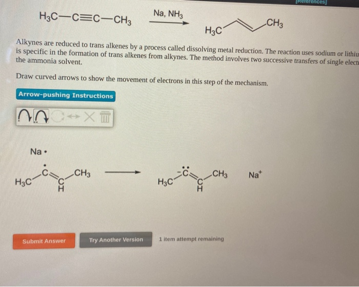 Solved Na, NH3 H3C-C=C-CH3 CH3 НЫС Alkynes are reduced to | Chegg.com