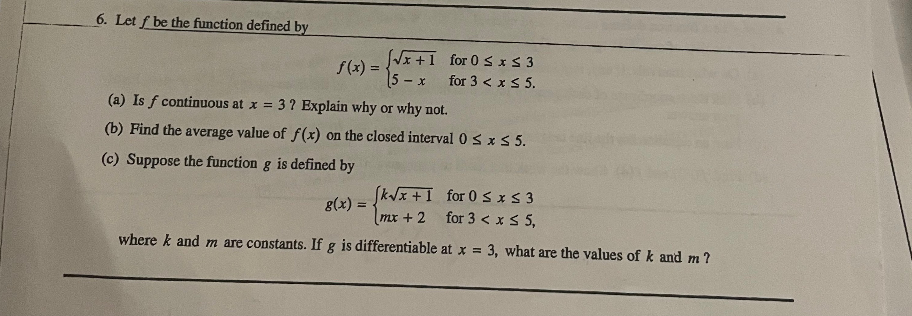 Let f ﻿be the function defined | Chegg.com