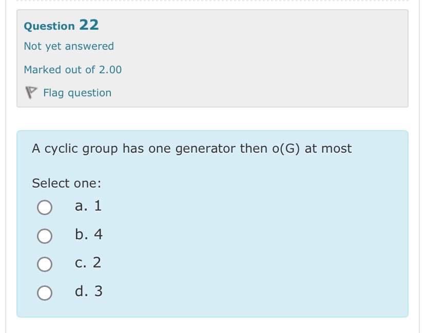 Solved Question 22Not yet answeredMarked out of 2.00Flag | Chegg.com