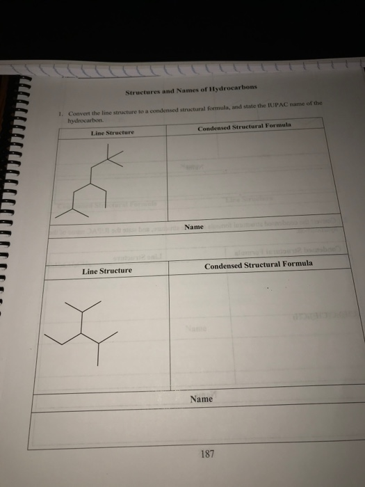Solved Structures and Names of Hydrocarbons 1. Convert the | Chegg.com