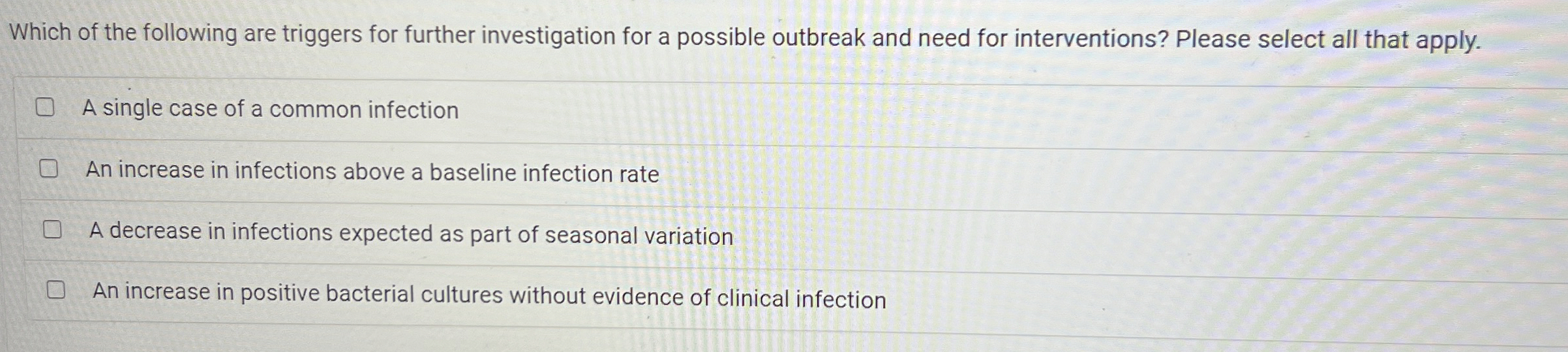 Solved Which of the following are triggers for further | Chegg.com