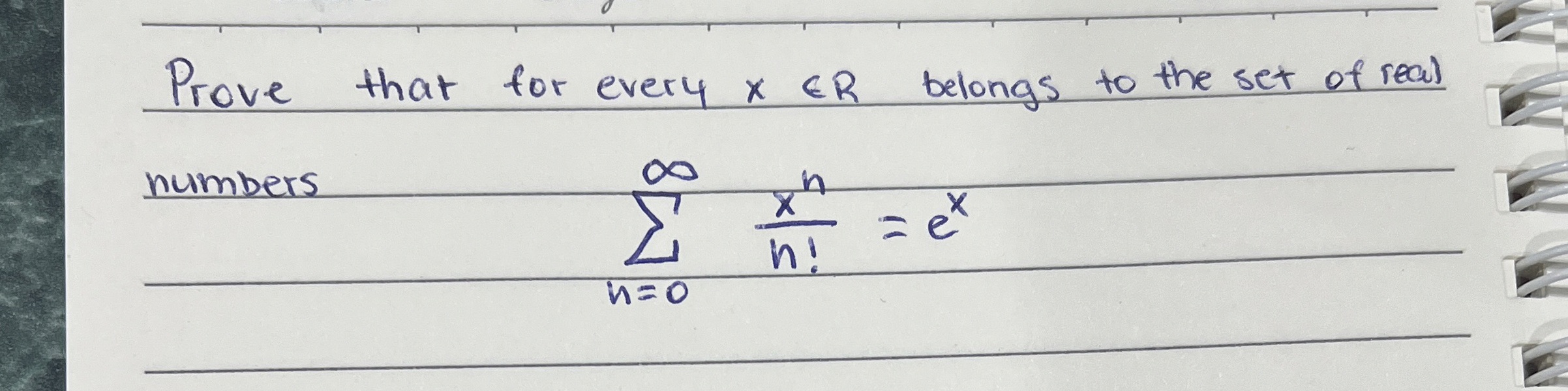 Solved Prove that for every xinR belongs to the set of real | Chegg.com