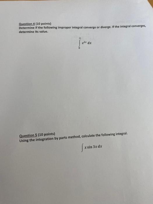 Solved Question 4 (10 points) Determine if the following | Chegg.com