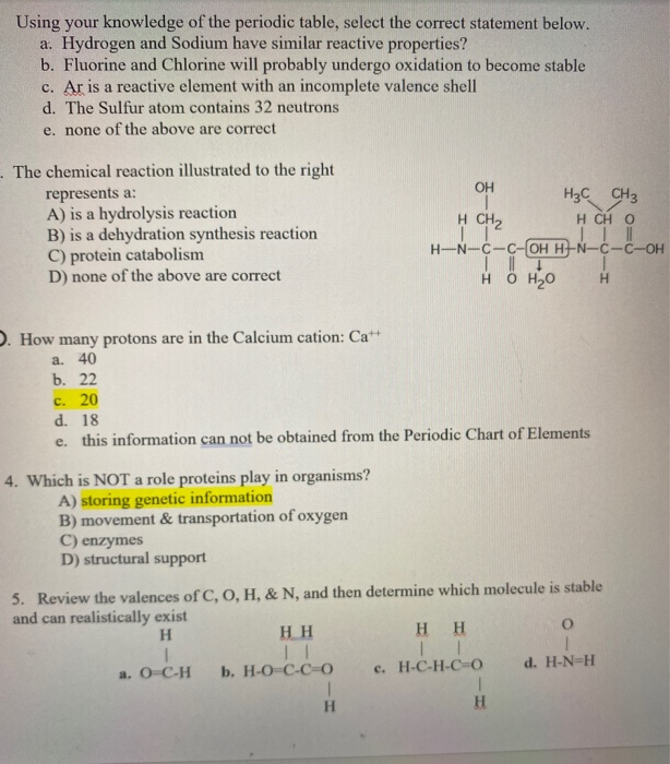 Solved Using your knowledge of the periodic table, select | Chegg.com