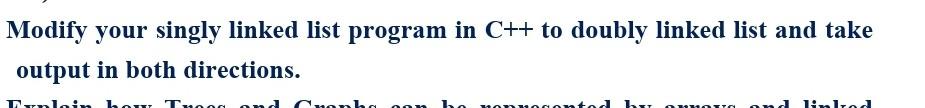 Solved Modify your singly linked list program in C++ to | Chegg.com