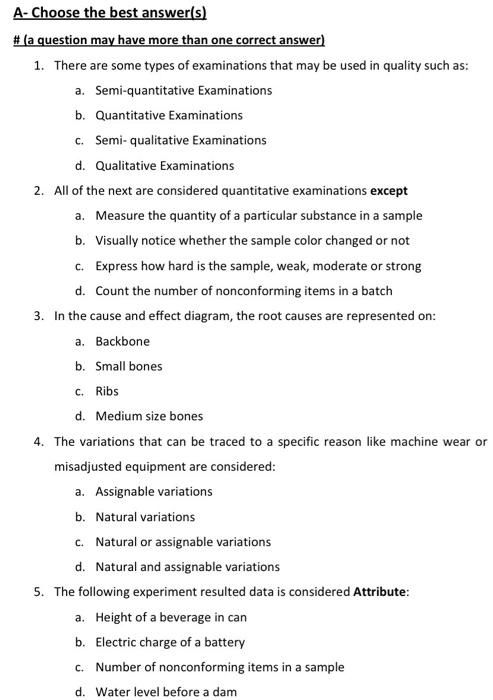 Solved 1. There are some types of examinations that may be | Chegg.com