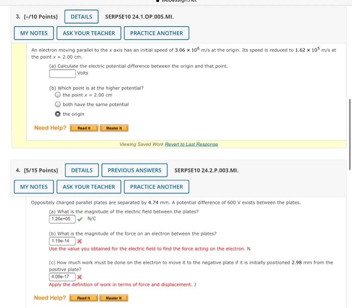 Solved 3. (-/10 Points) DETAILS SERPSE 10 24.1.OP.005.MI. MY | Chegg.com Solved 3. (-/10 Points) DETAILS SERPSE 10 24.1.OP.005.MI. MY | Chegg.com