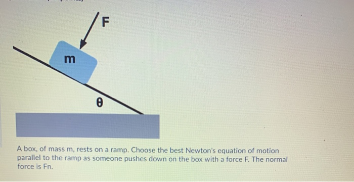 Solved F m 0 A box, of mass m, rests on a ramp. Choose the | Chegg.com