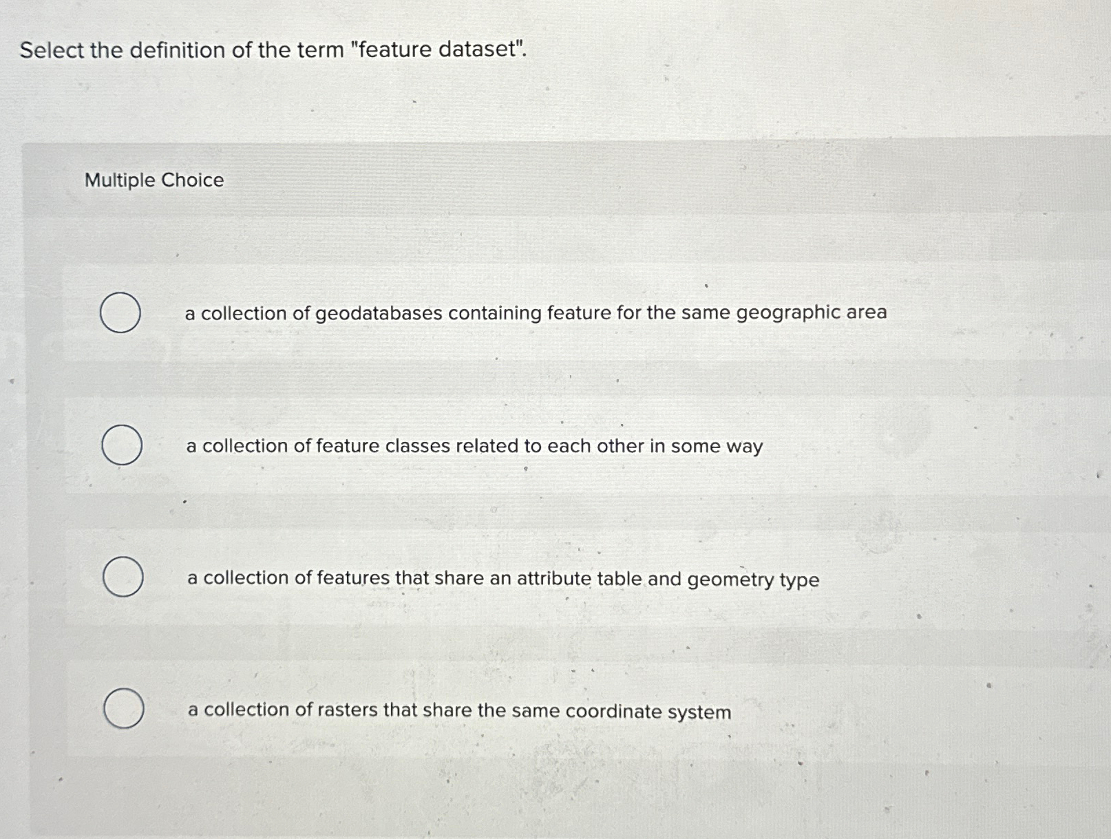 Solved Select the definition of the term "feature | Chegg.com