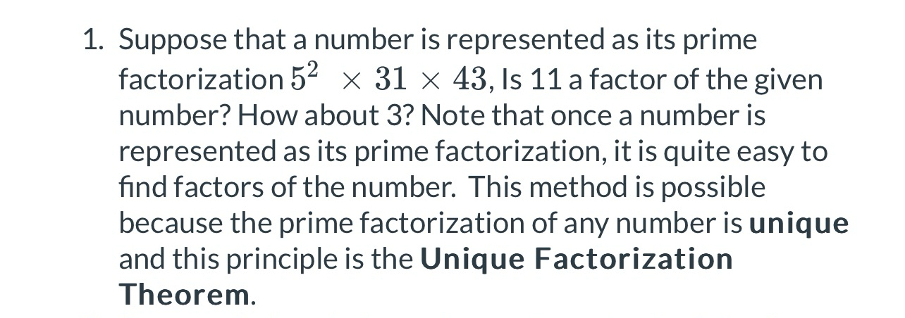 Solved Suppose that a number is represented as its prime | Chegg.com