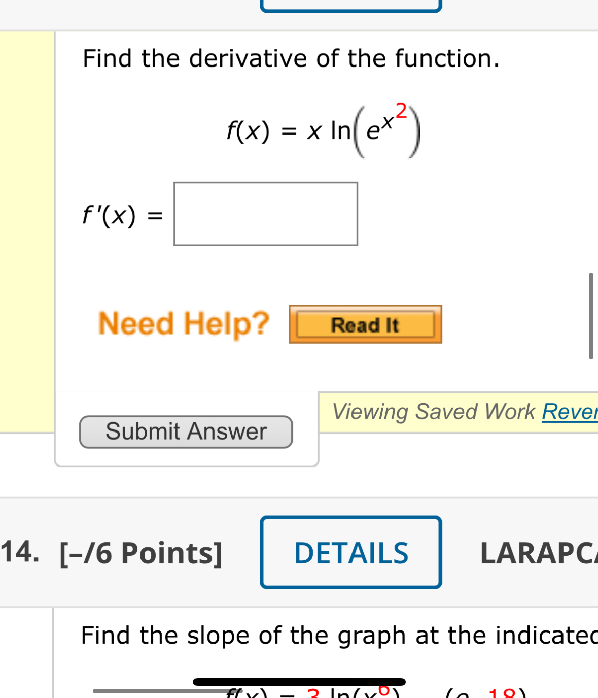 Solved Find the derivative of the | Chegg.com