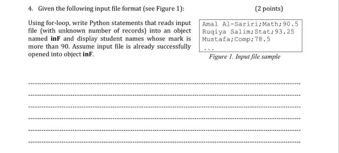 Solved 4. Given the following input file format (see Figure | Chegg.com