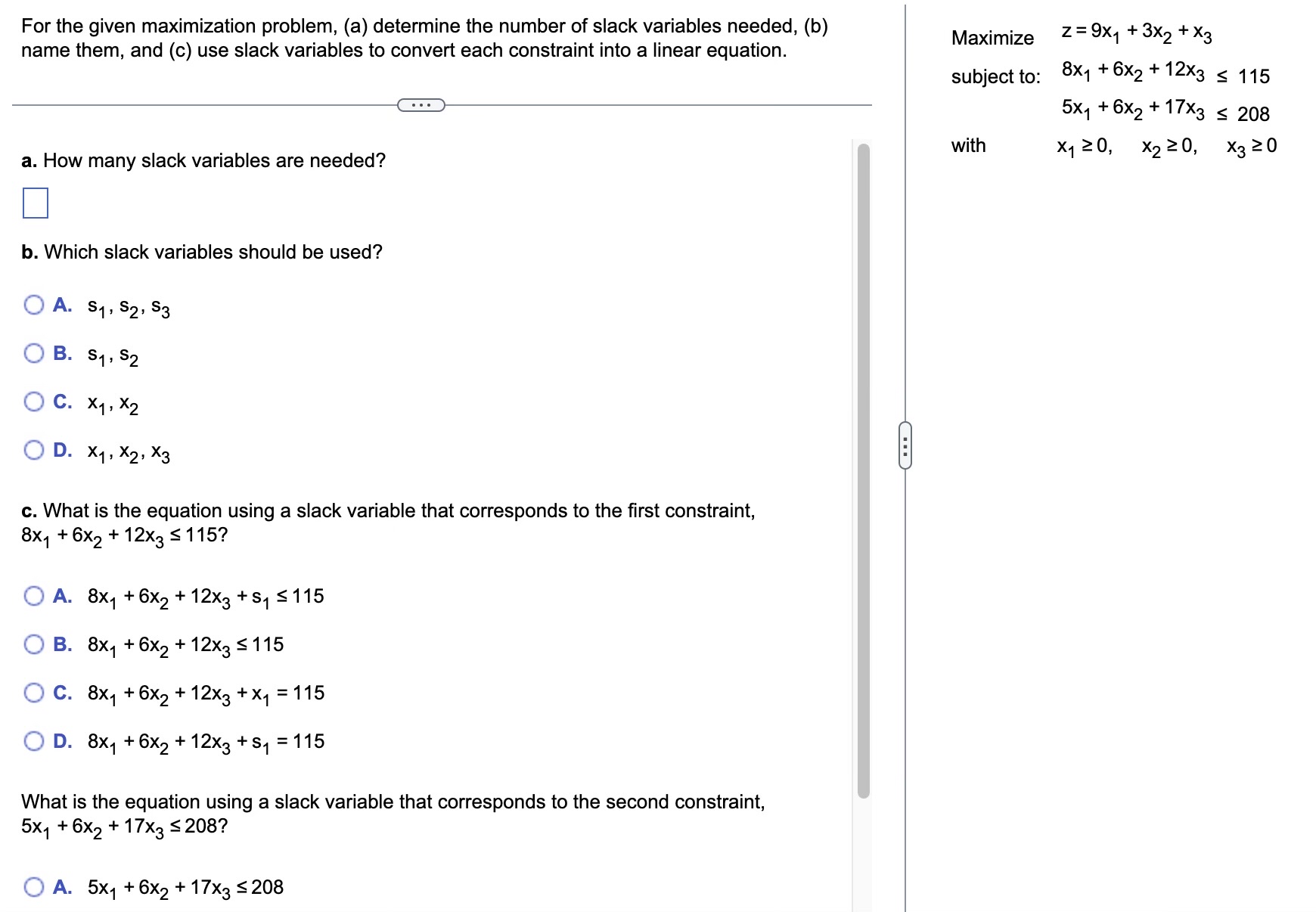 Solved For the given maximization problem, (a) ﻿determine | Chegg.com