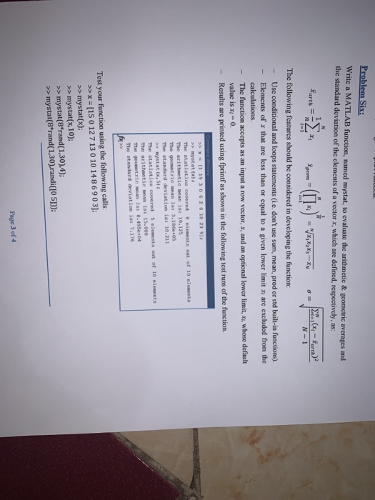Solved A Define X Using An Function Handle B Write A 9643