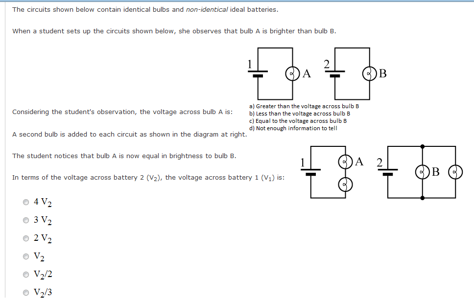Solved The circuits shown below contain identical bulbs and | Chegg.com Solved The circuits shown below contain identical bulbs and | Chegg.com