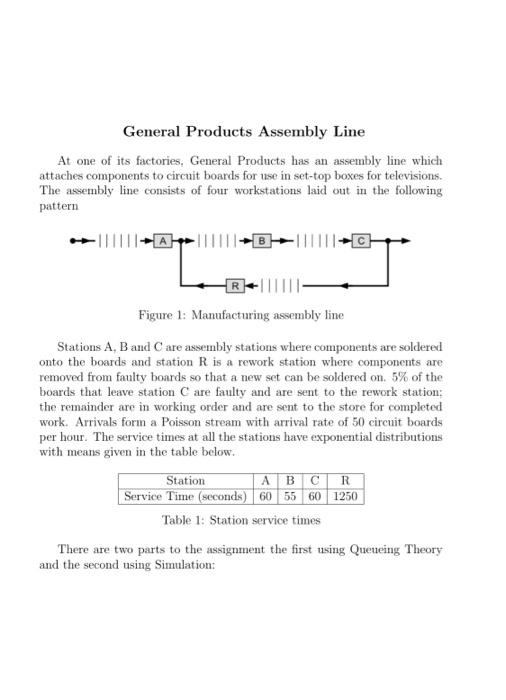 Solved General Products Assembly Line At one of its | Chegg.com
