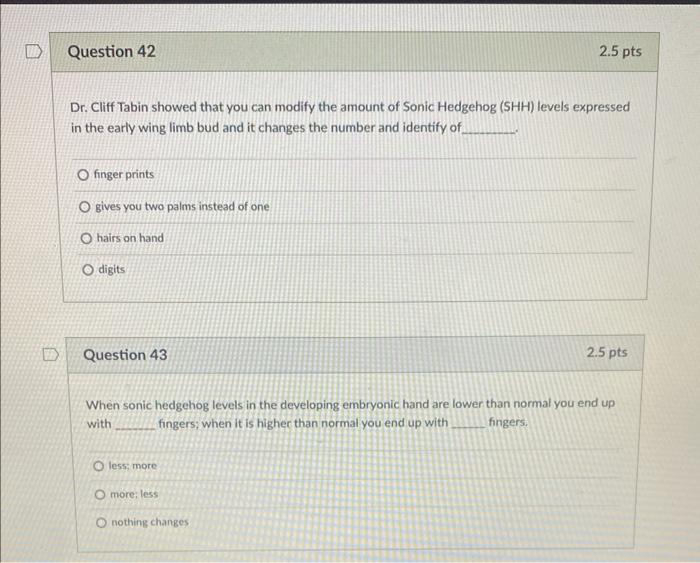 Solved Dr. Cliff Tabin showed that you can modify the amount | Chegg.com