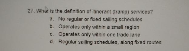 Solved What is the definition of itinerant (tramp) | Chegg.com